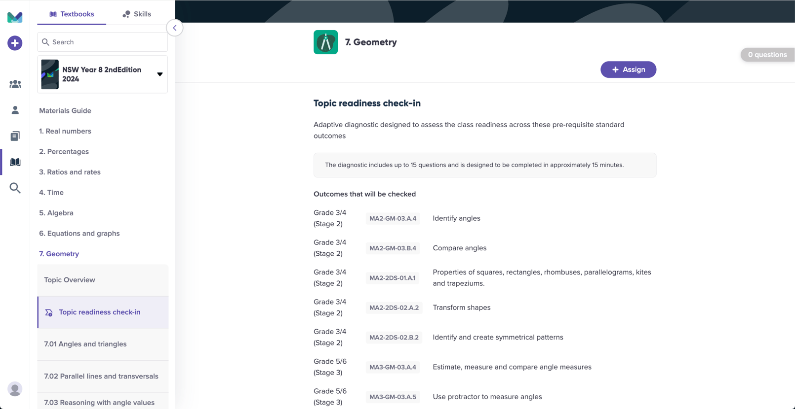 How to create a Topic readiness check in Mathspace